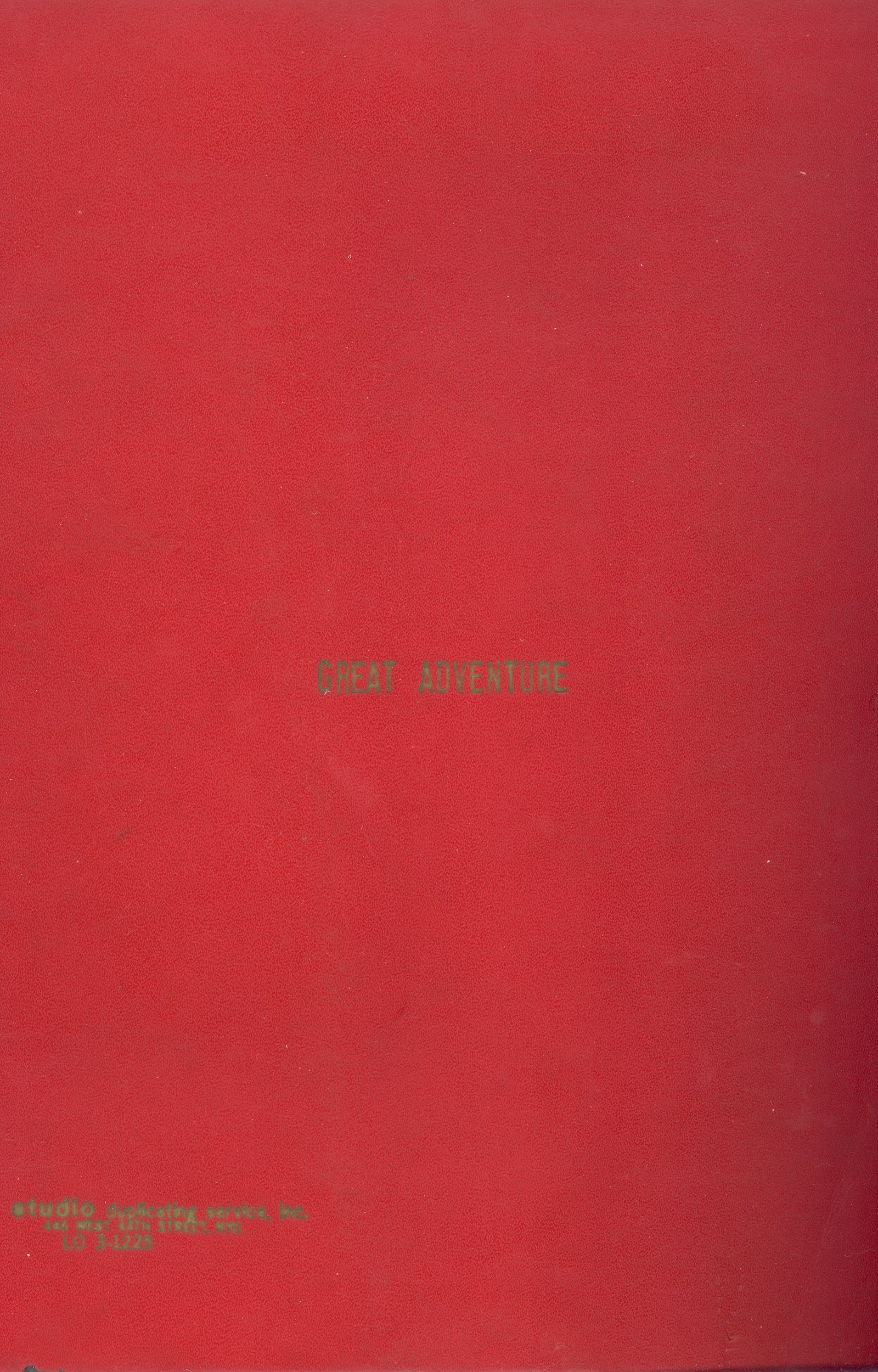 Great Adventure Original Proposal Overview