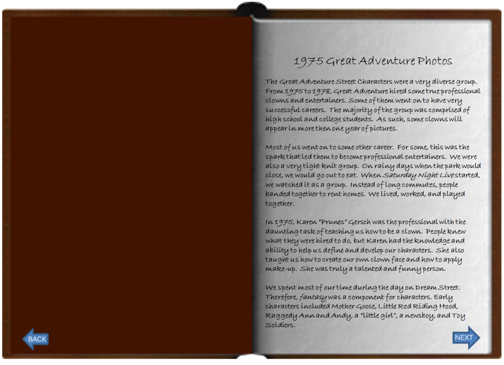 The Characters of Great Adventure Photo Album